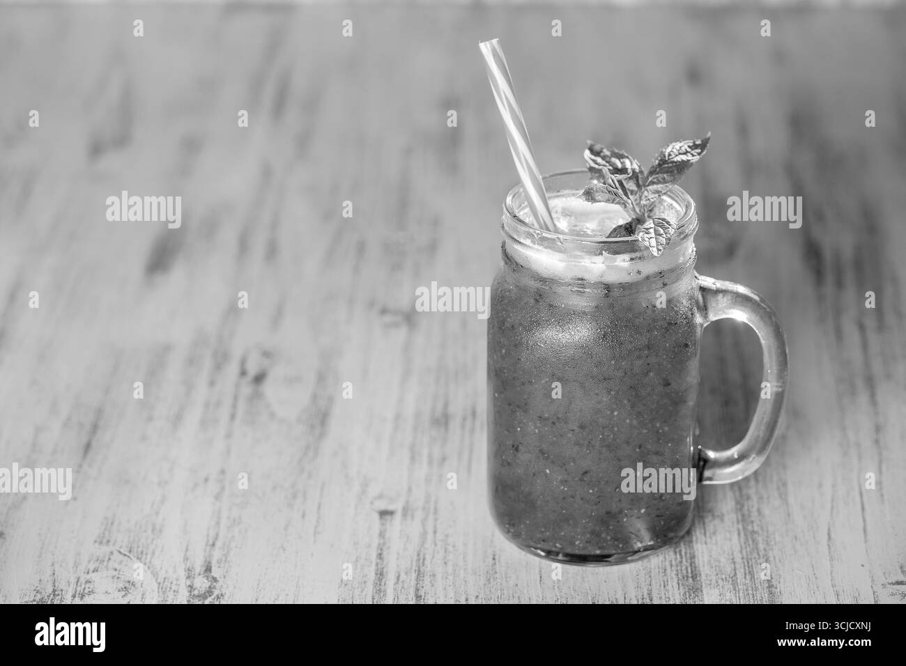 Fruit smoothie drink Black and White Stock Photos & Images - Alamy