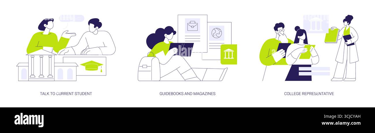 Choosing a college isolated cartoon vector illustrations se Stock ...