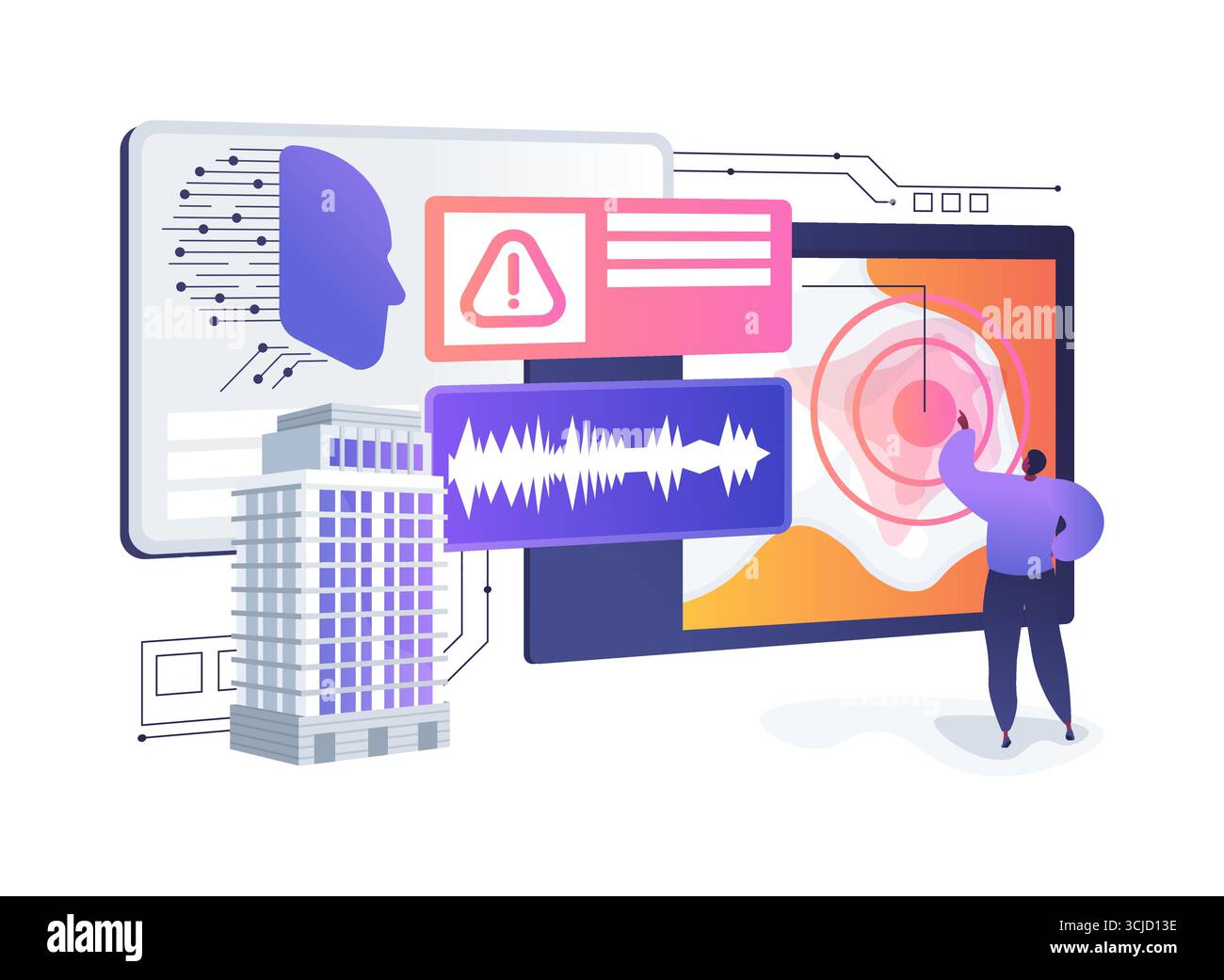 AI-Optimized Earthquake Early Warning Enhancement abstract concept ...