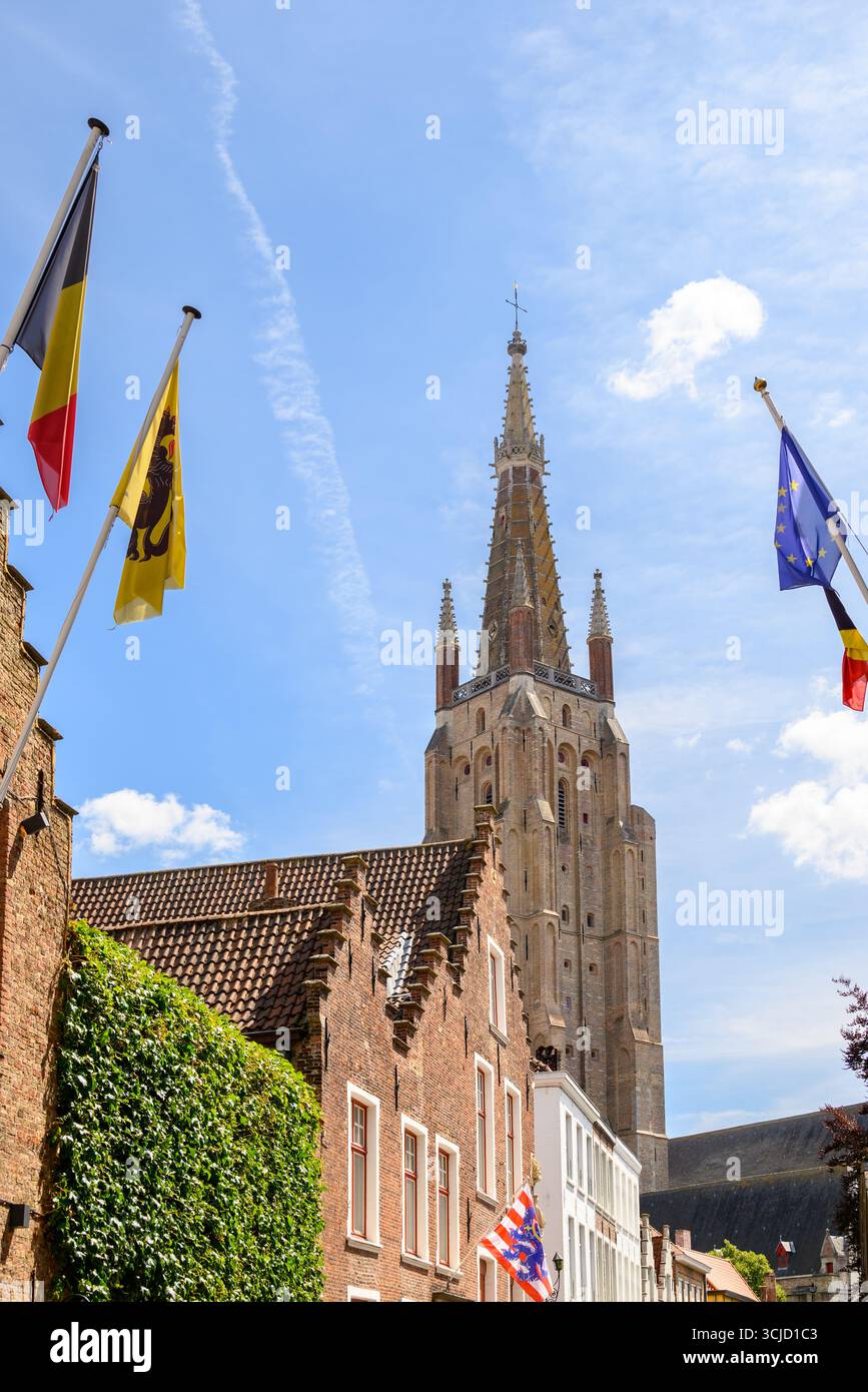 Church of Our Lady Roman Catholic gothic church in Bruges, Belgium on ...