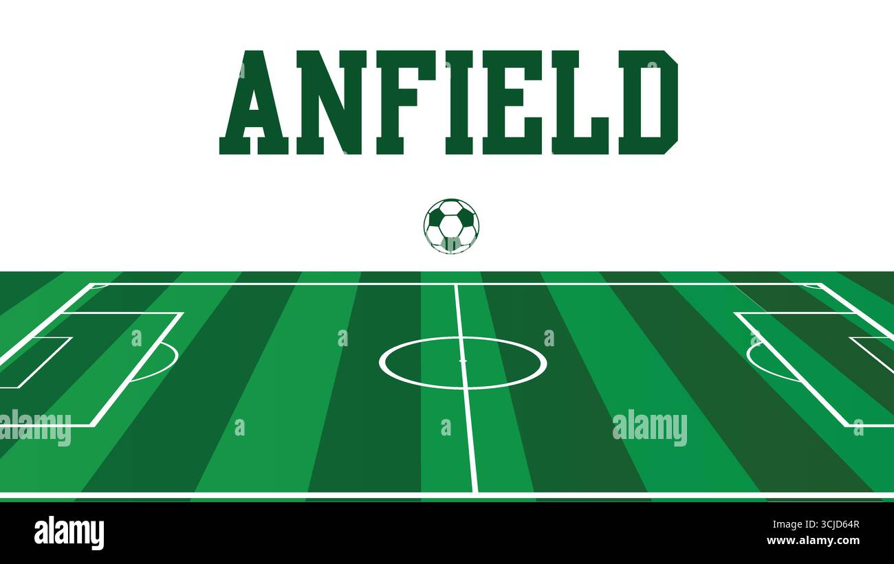 Anfield Drawings Of City Names, England Football green field, Vector ...