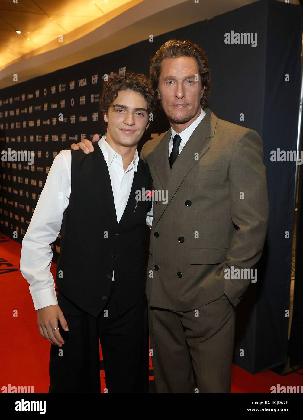 Levi Alves McConaughey, Matthew McConaughey attend the premiere of "The ...