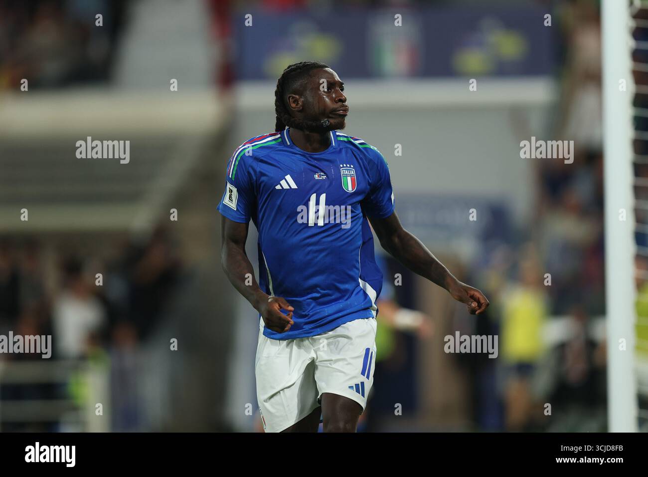 Moise Kean (Italy) celebrates after scoring his teams first goal during ...