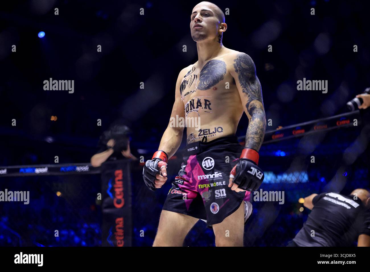Fran Luka Duric of Croatia reacts after victory against Stipe Brcic of ...