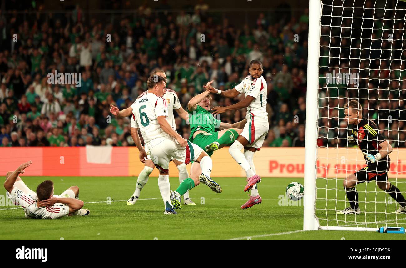 Republic of Ireland's Evan Ferguson scores their side's first goal of ...