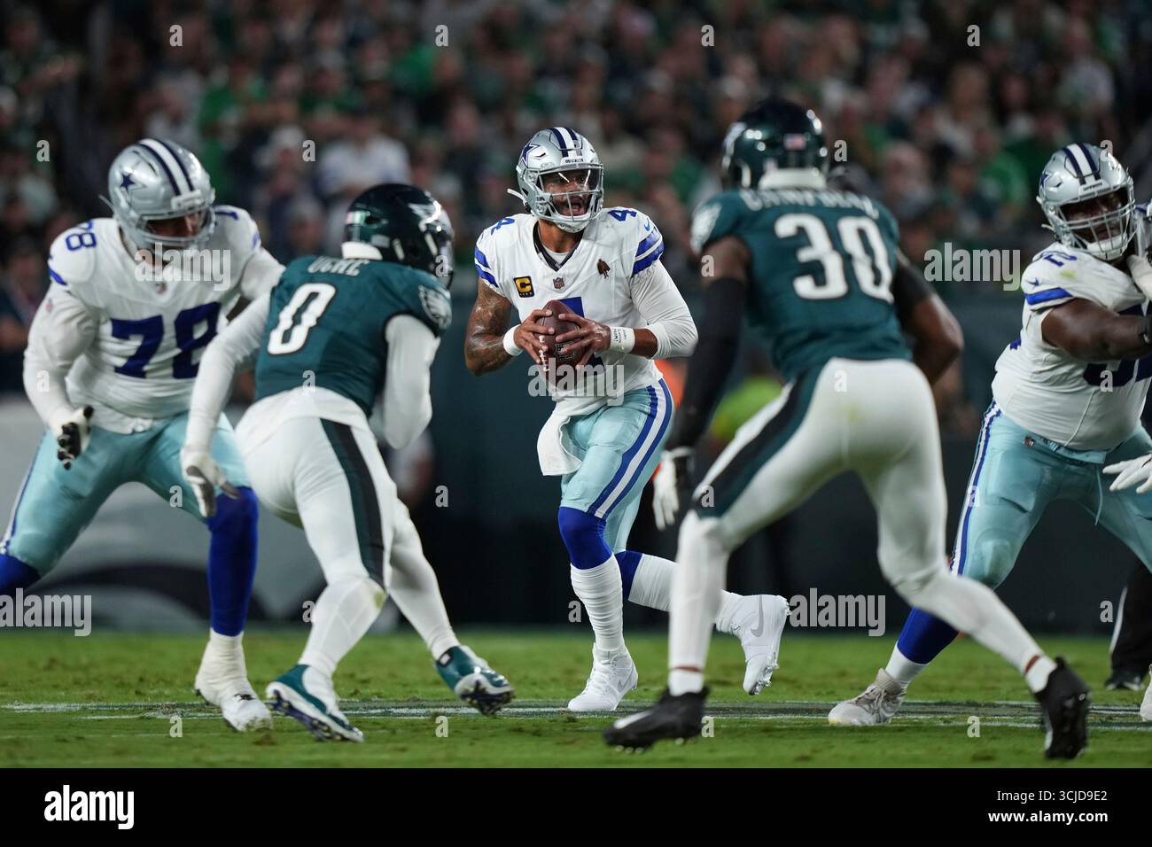 Dallas Cowboys' Dak Prescott plays during an NFL football game ...