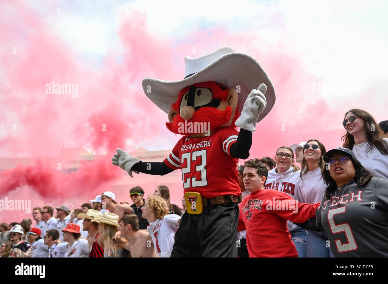 Texas Tech mascot Raider Red dances with fans during the second half of ...