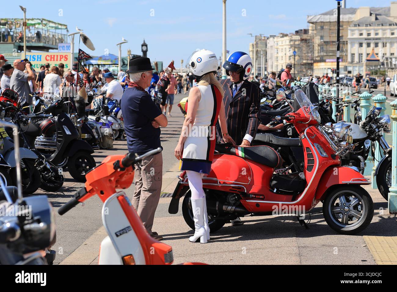 Mopeds gathered for the Mod Weekender which happens every August Bank ...