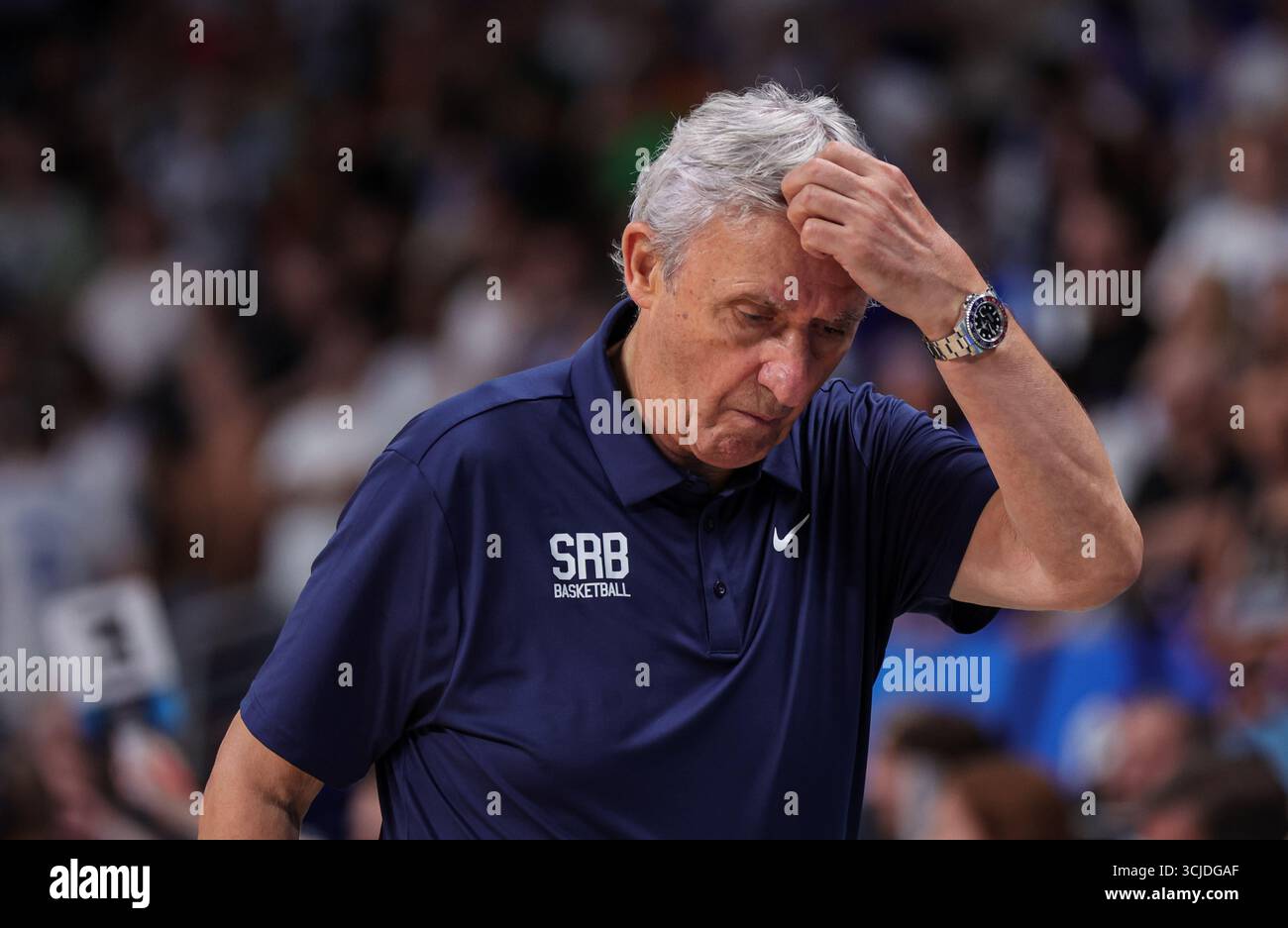 RIGA, LATVIA - SEPTEMBER 06: Svetislav Pesic , head coach of Serbia ...