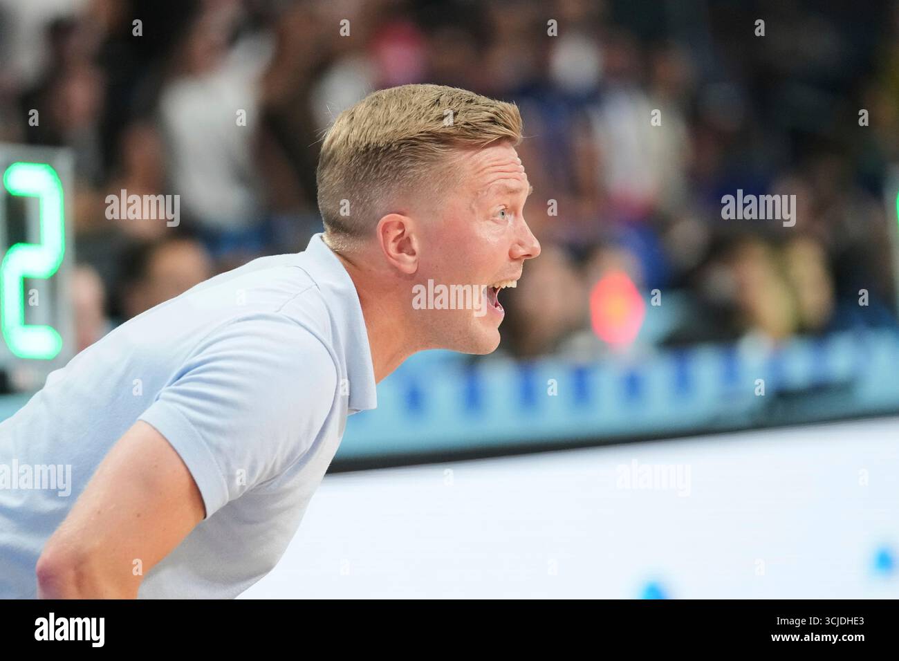 Finland's head coach Lassi Tuovi reacts during the Eurobasket, European ...