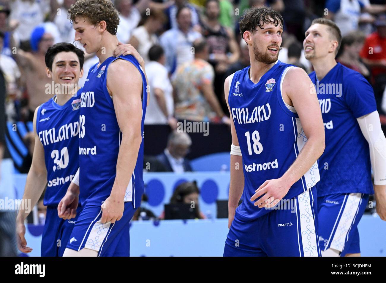 From left, Andre Gustavson, Lauri Markkanen, Mikael Jantunen and ...