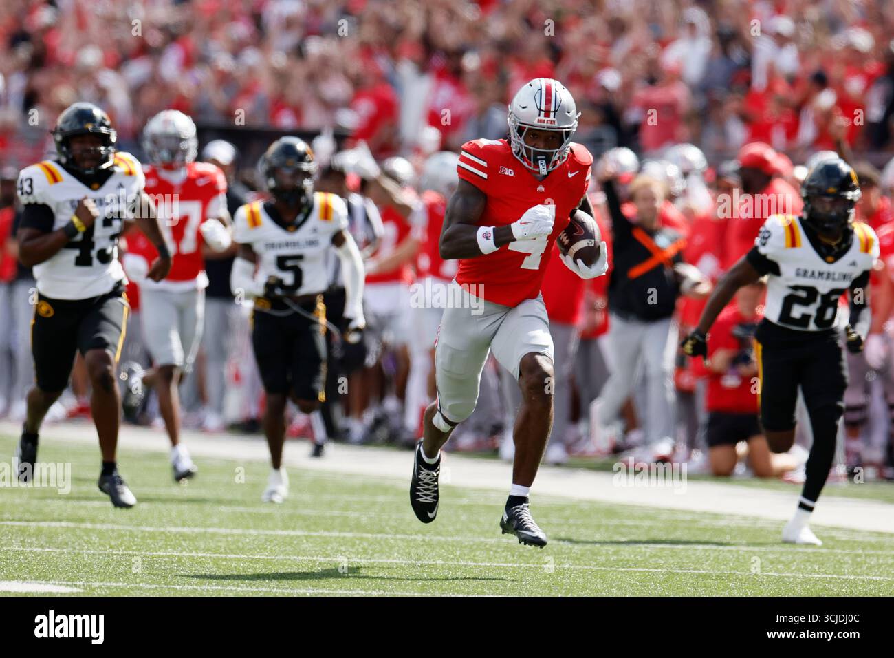 Ohio State receiver Jeremiah Smith outruns the Grambling State defense ...