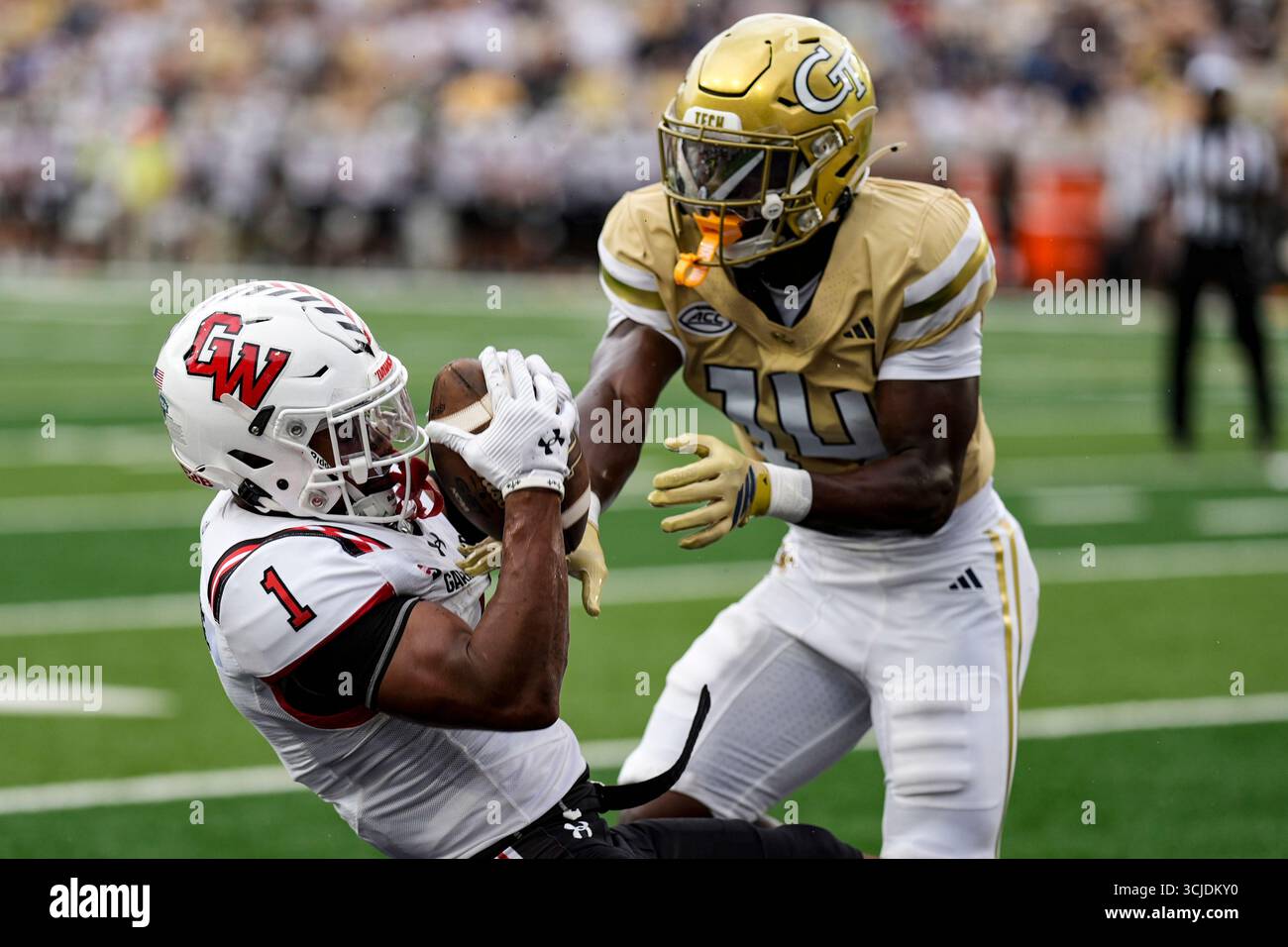 Gardner-Webb wide receiver Anthony Lowe (1) makes a touchdown catch ...