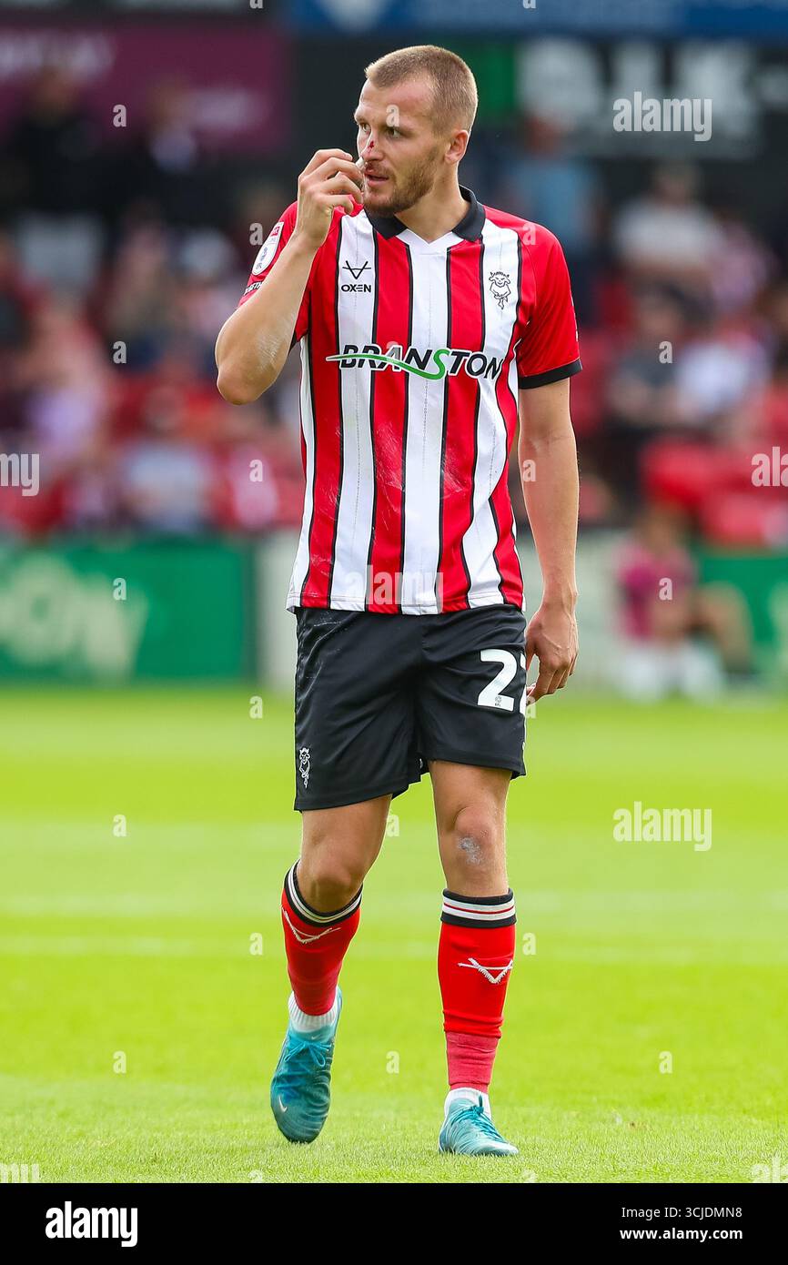 Tom Hamer Of Lincoln City during the Lincoln City FC v Wigan Athletic ...