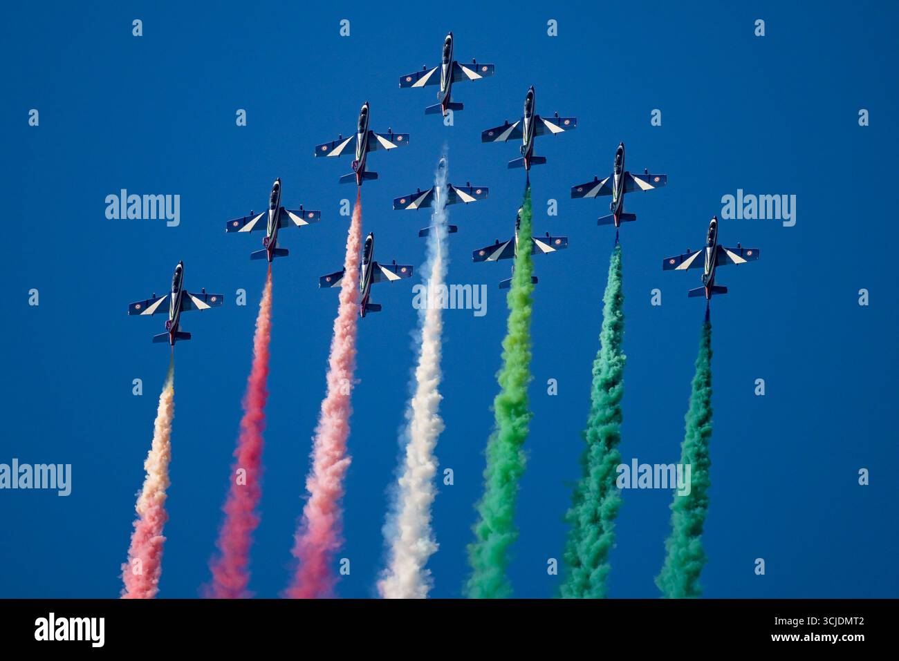The Frecce Tricolori (Italian National Aerobatic Team) during the News ...