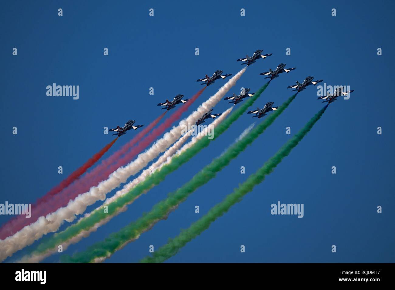 The Frecce Tricolori (Italian National Aerobatic Team) during the News ...
