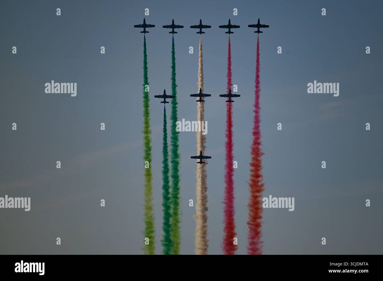 The Frecce Tricolori (Italian National Aerobatic Team) during the News ...