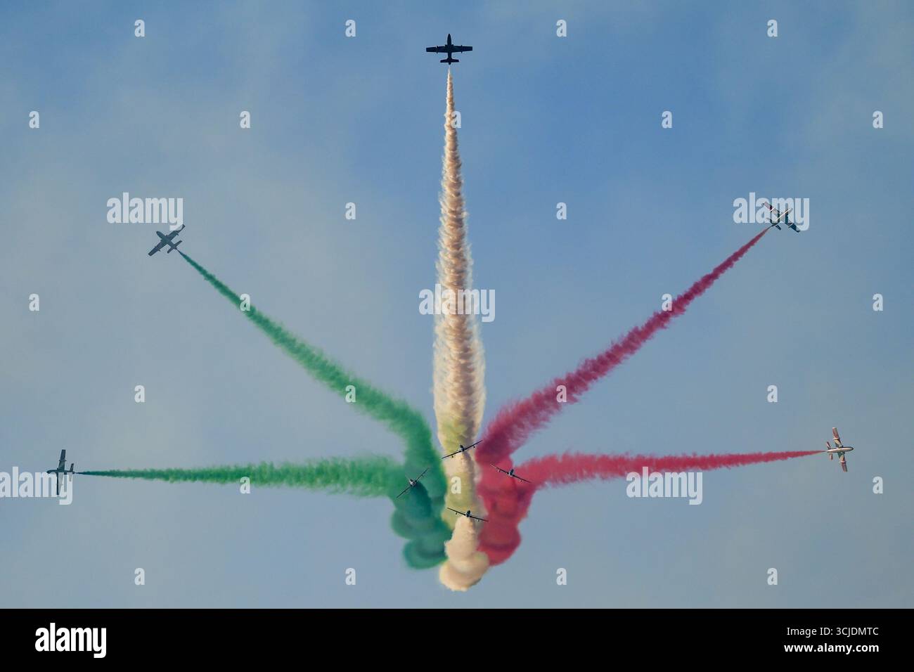 The Frecce Tricolori (Italian National Aerobatic Team) during the News ...