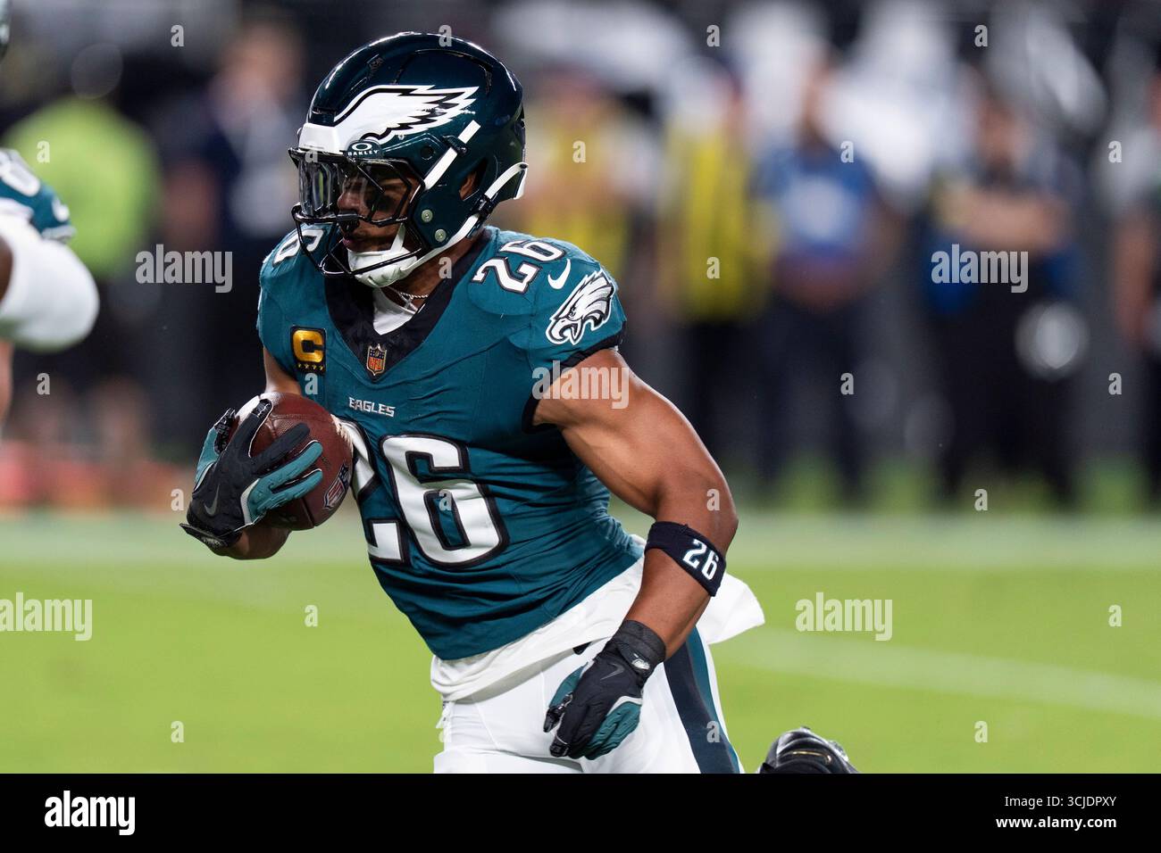 Philadelphia Eagles running back Saquon Barkley in action during an NFL ...