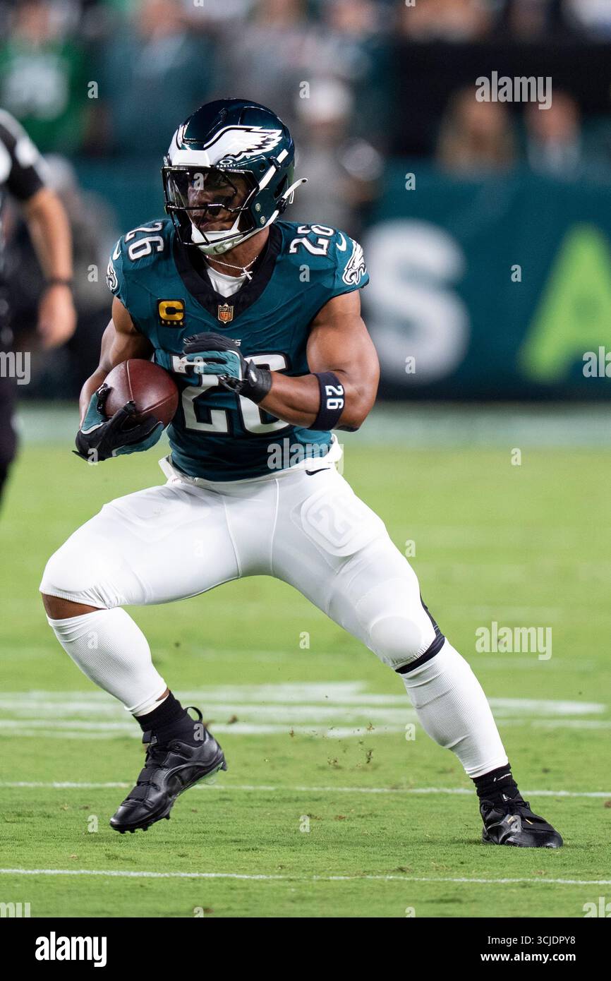 Philadelphia Eagles running back Saquon Barkley in action during an NFL ...