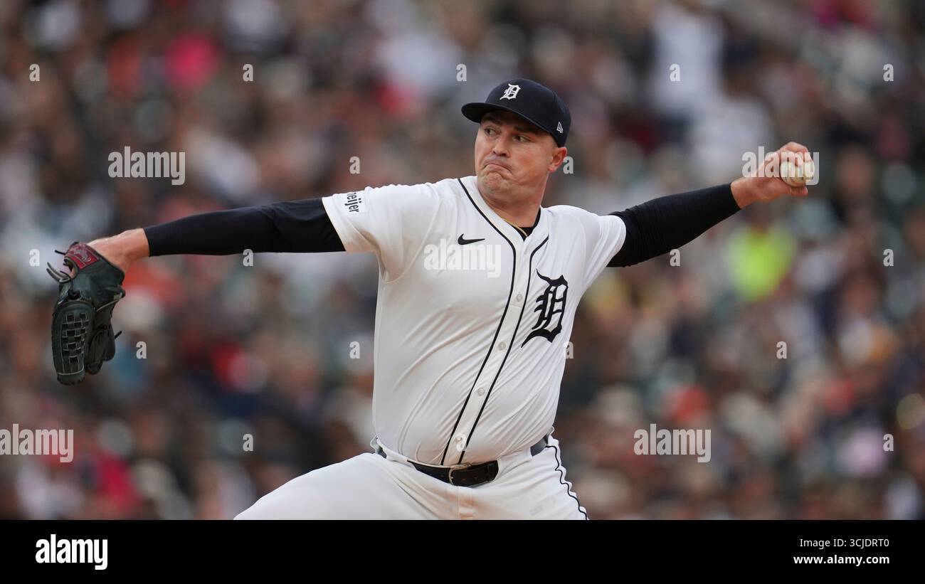 Detroit Tigers pitcher Tarik Skubal throws against the Chicago White ...