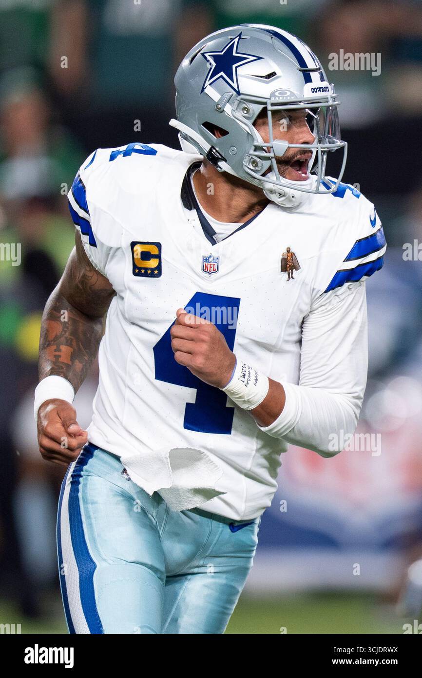 Dallas Cowboys quarterback Dak Prescott in action during an NFL ...