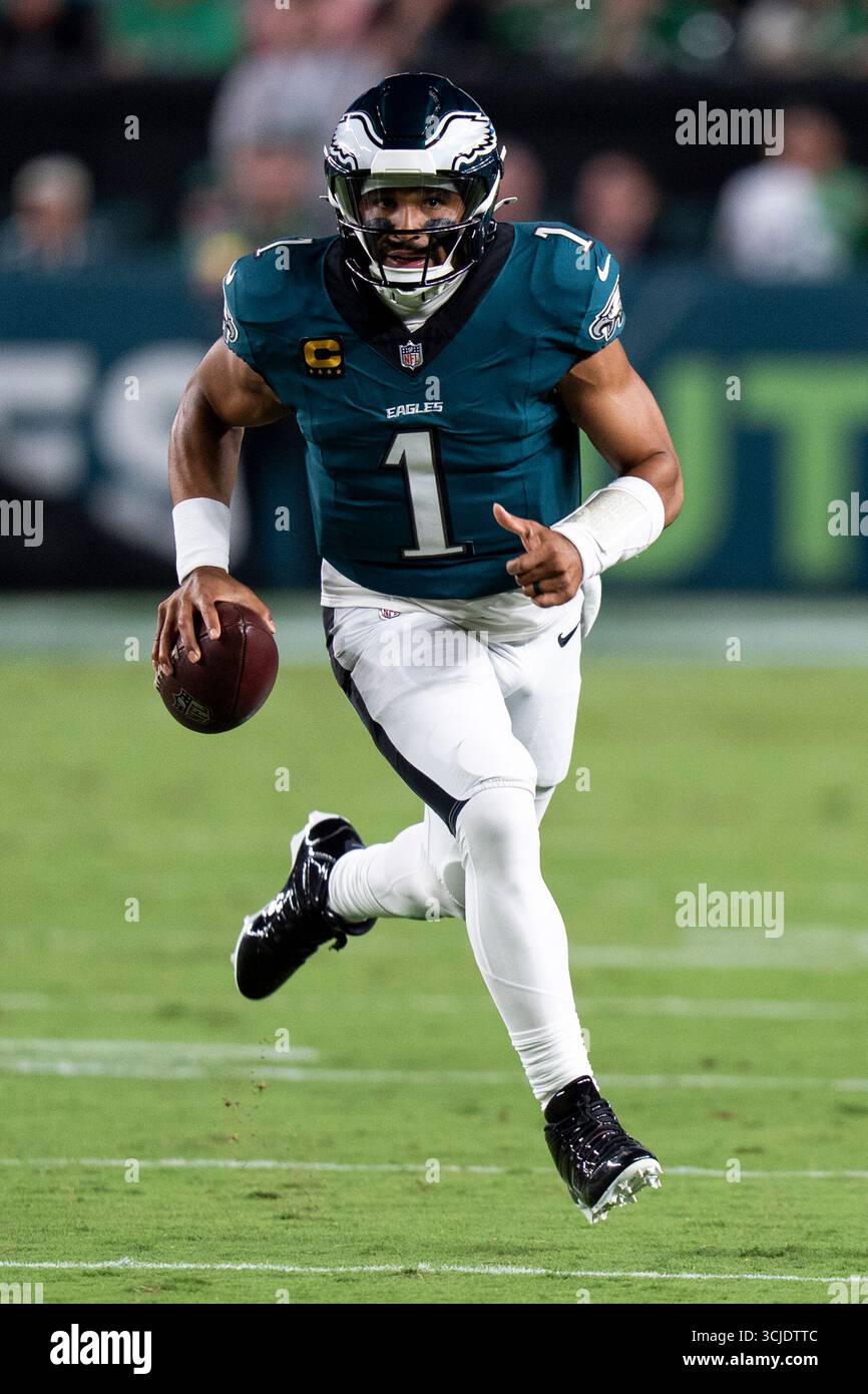 Philadelphia Eagles quarterback Jalen Hurts in action during an NFL ...