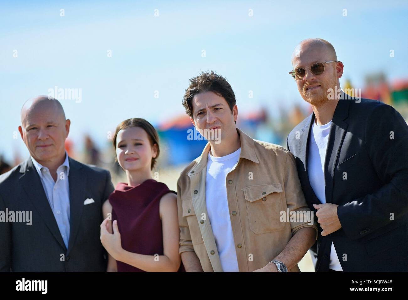 US film director Cole Webley poses with US actor John Magaro , US ...