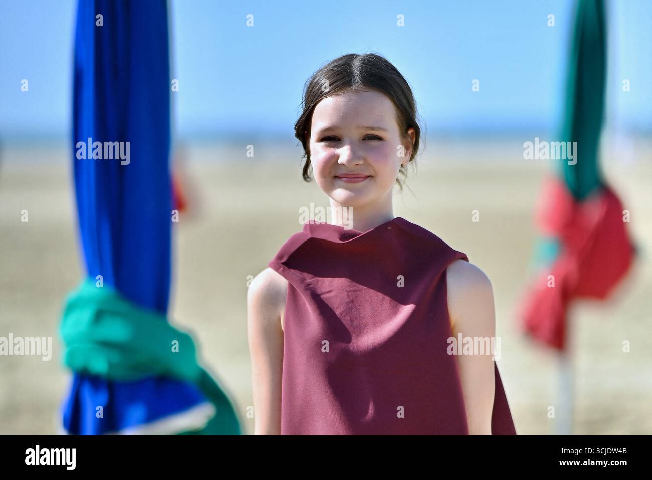 US film director Cole Webley poses with US actor John Magaro , US actress Molly Belle Wright and ...