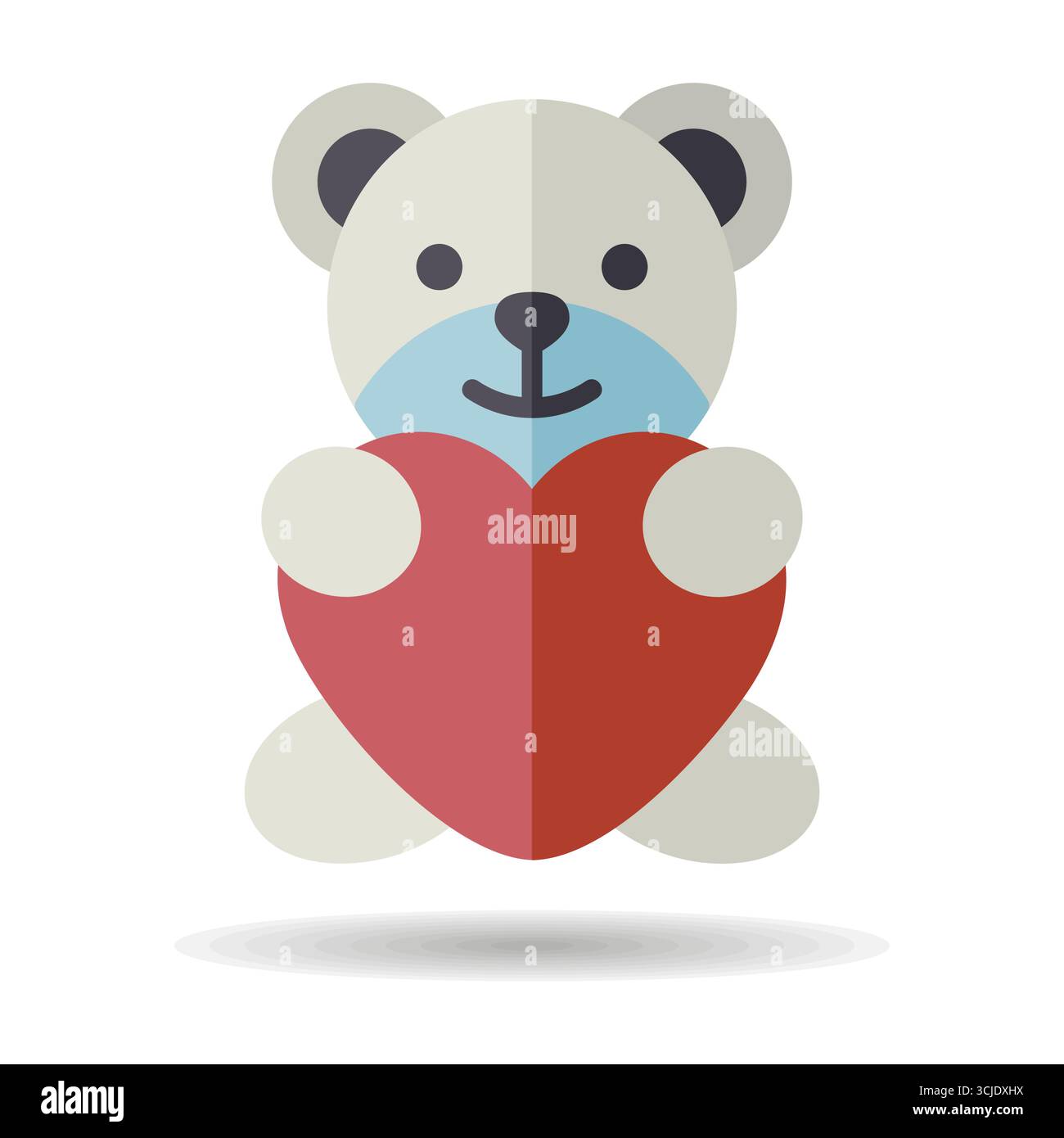 Teddy holding in the paws of big heart icon. Valentine day symbol ...