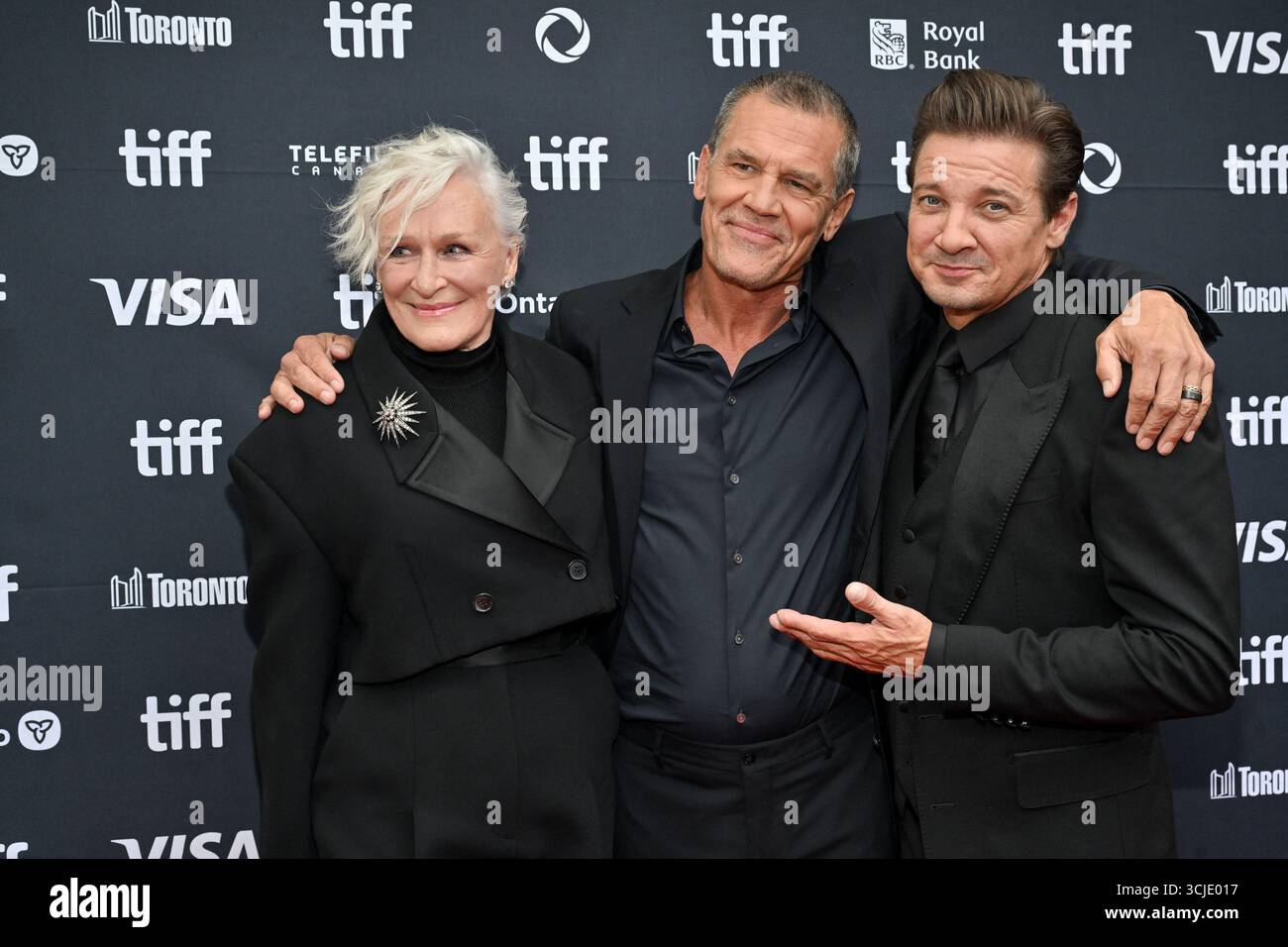 Glenn Close, Josh Brolin, Jeremy Renner attending the screening of the movie Wake Up Dead Man ...