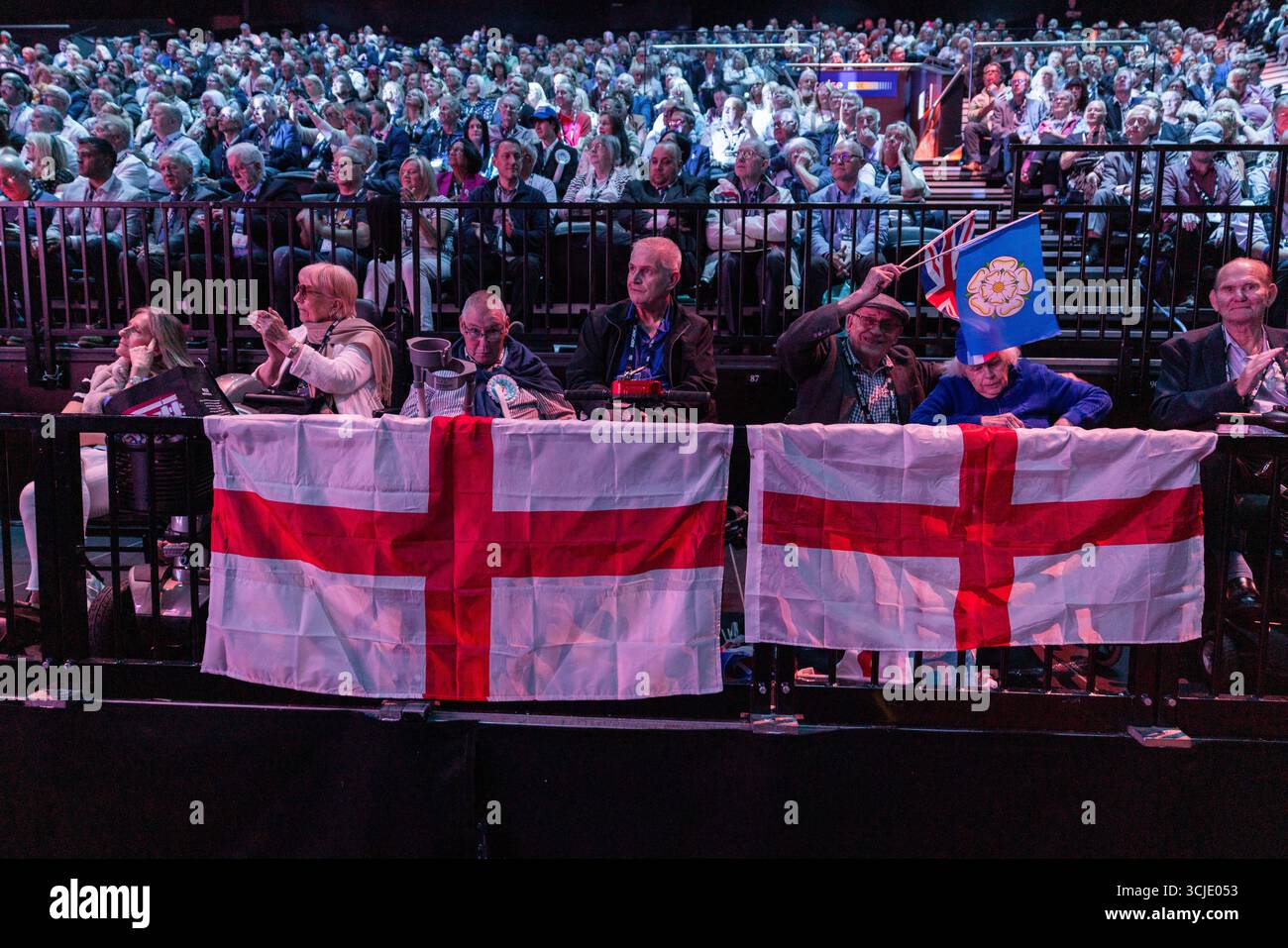 Birmingham, UK. 05 SEP, 2025. Audience watch on day one of the Reform ...