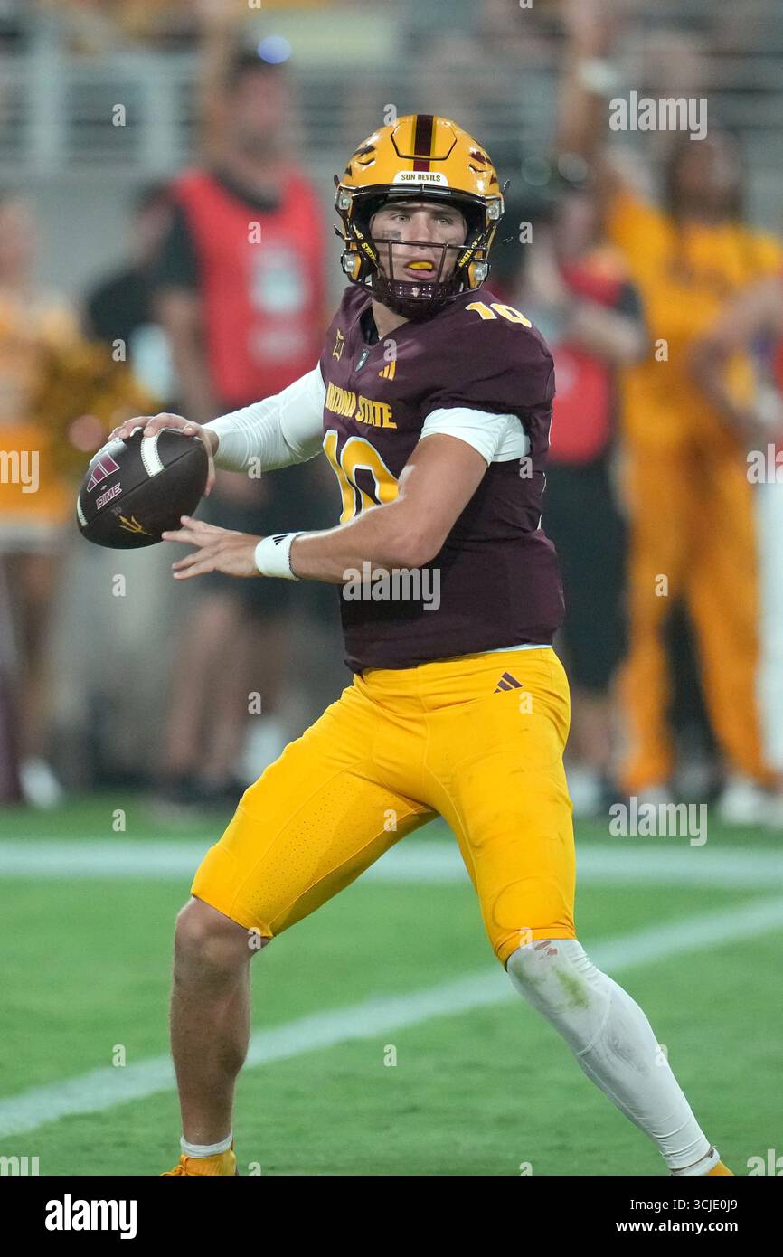 Arizona State quarterback Sam Leavitt throws against Northern Arizona ...