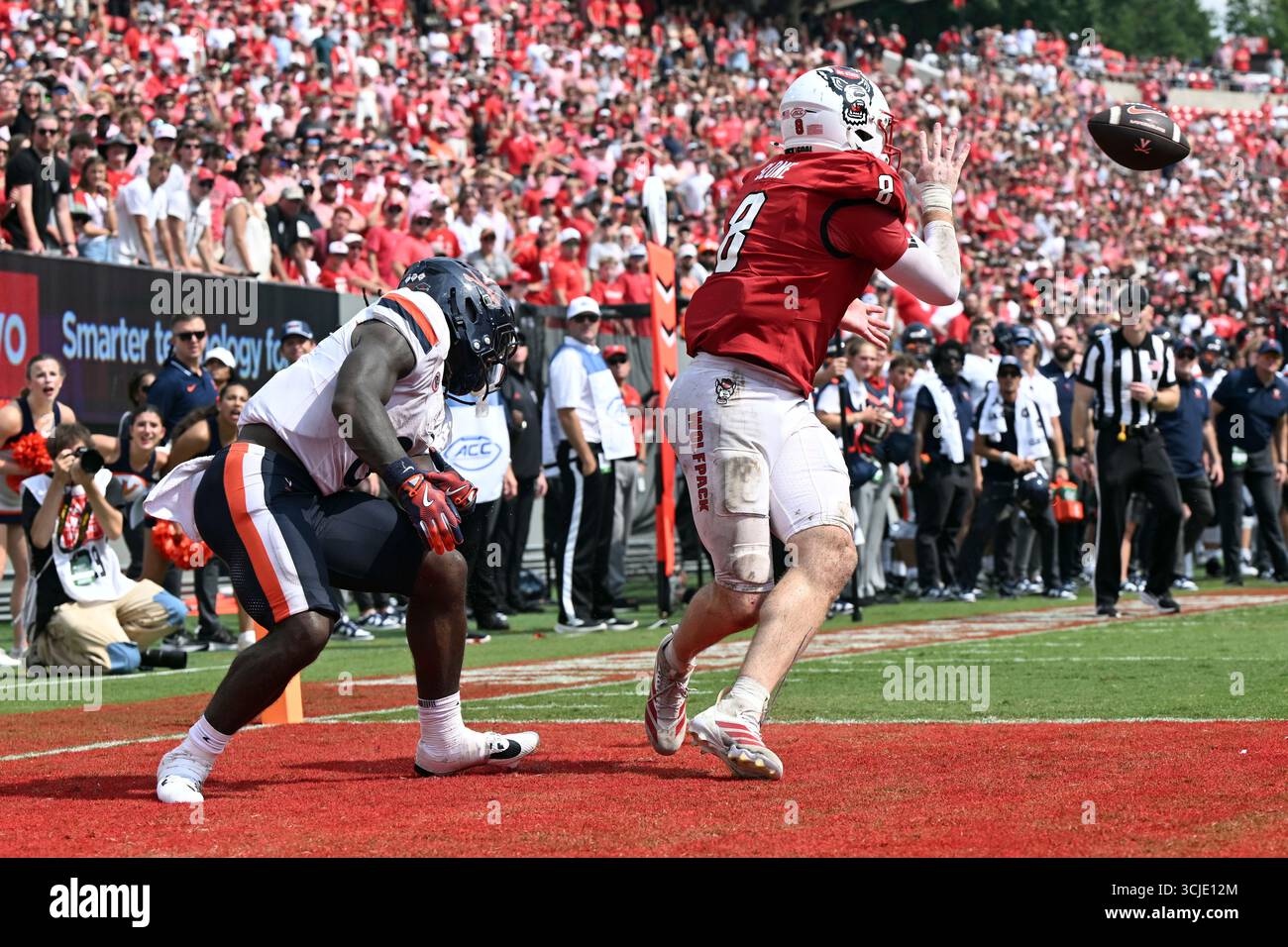 RALEIGH, NC - SEPTEMBER 06: Linebacker Cian Slone #8 of the NC State ...