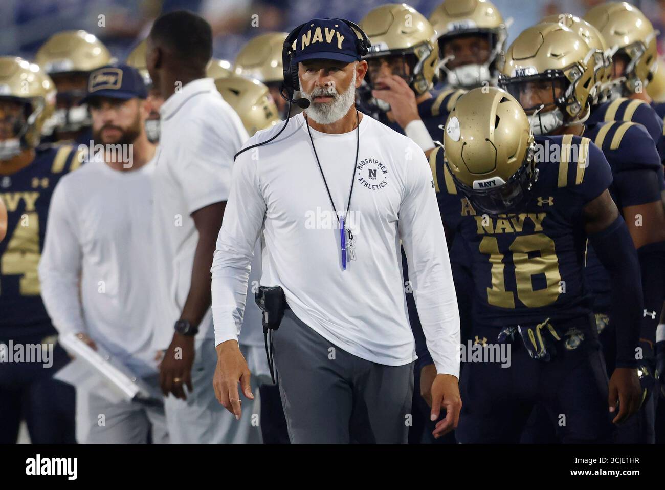 Navy head coach Brian Newberry during an NCAA football game against UAB ...