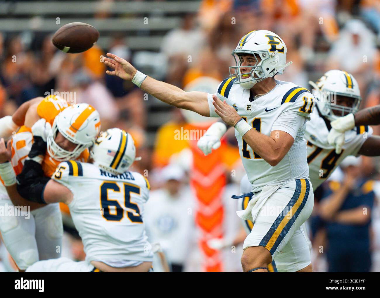 September 6, 2025: Cade McNamara #11 of the East Tennessee State ...