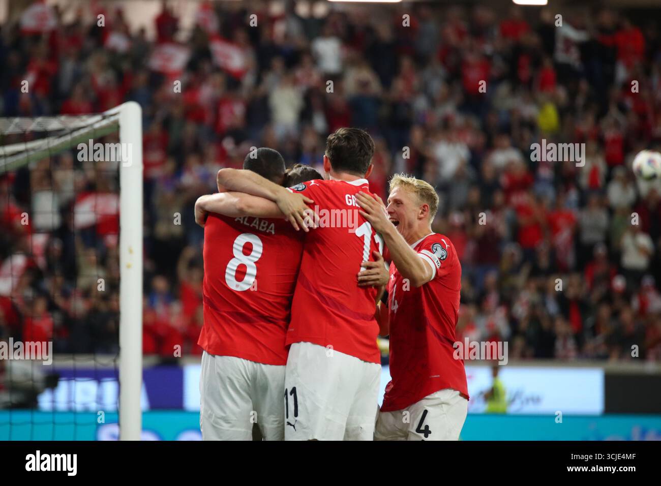 LINZ, AUSTRIA - SEPTEMBER 6: team Austria celebrates the goal to 1:0 ...