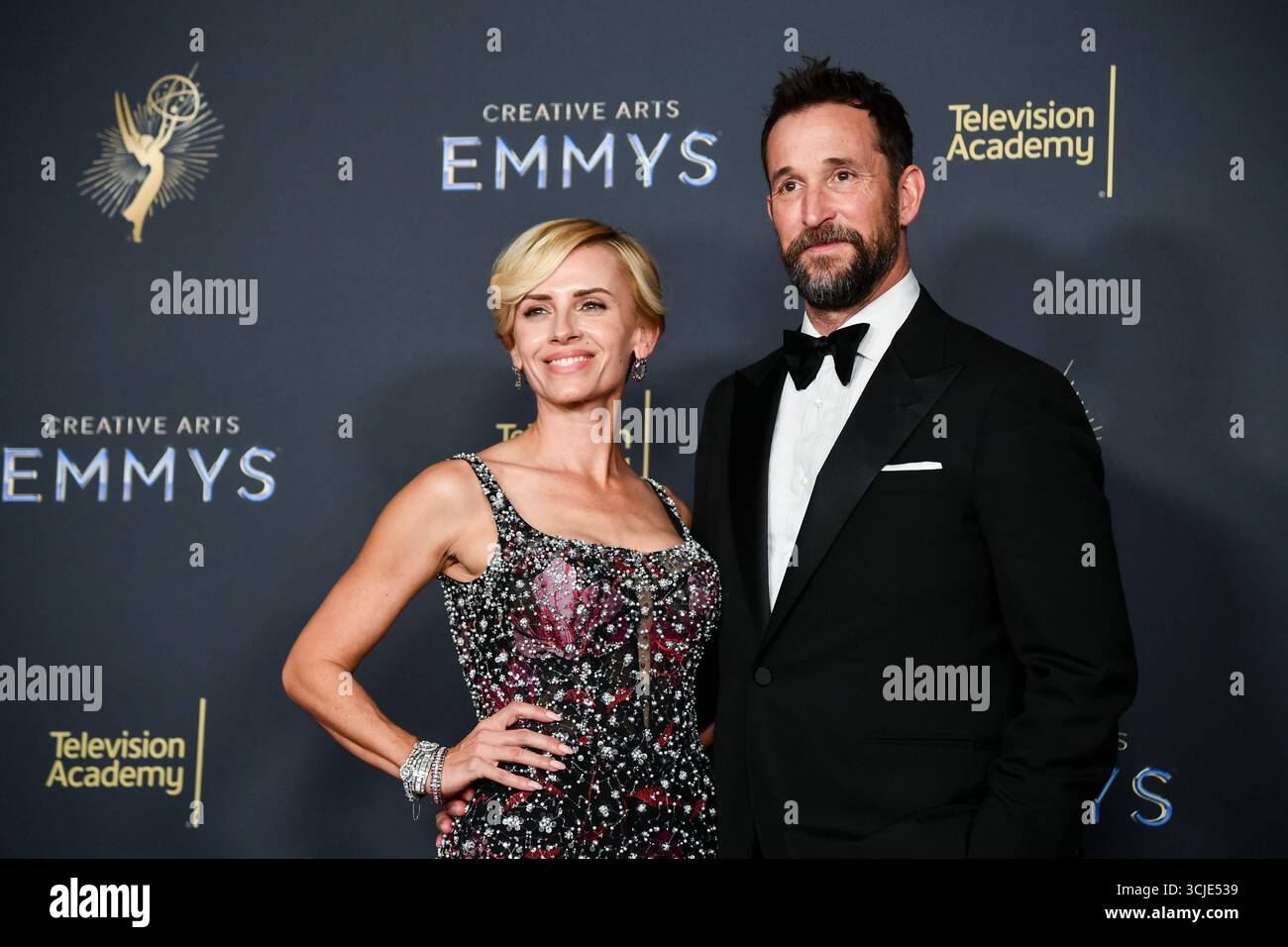Sara Wells, left, and Noah Wyle attend night one of the Creative Arts Emmy Awards on Saturday ...
