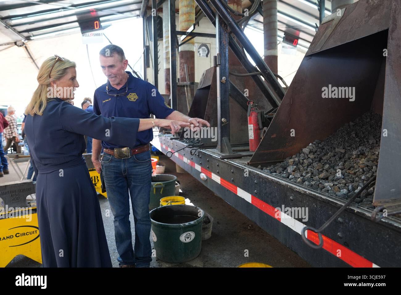 The Duchess of Edinburgh is accompanied by Craig Trnka to observe the ...