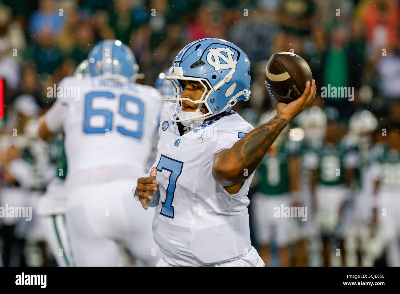 North Carolina quarterback Gio Lopez looks to pass against Charlotte ...
