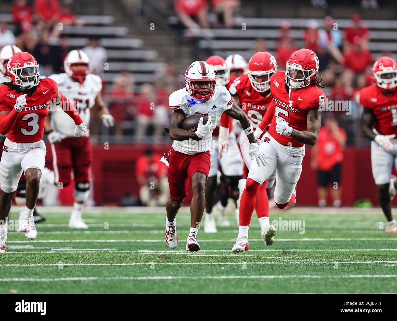 September 06, 2025: Miami (OH) Redhawks wide receiver Kam Perry (8) out ...
