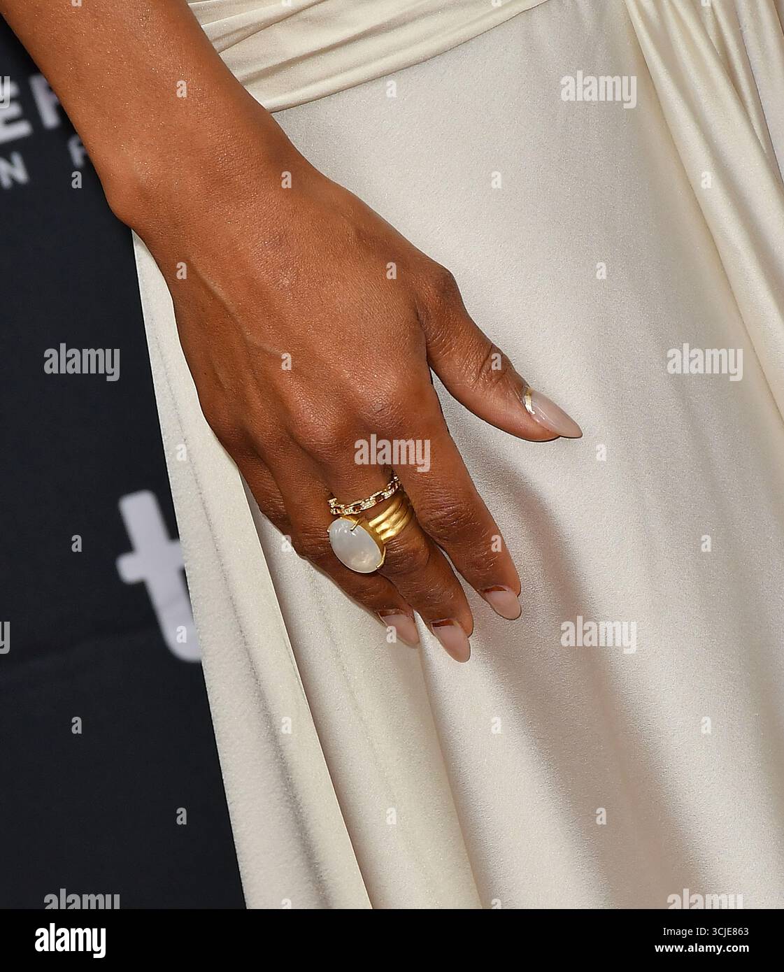 Kerry Washington, ring detail, attends the premiere of "Wake Up Dead ...
