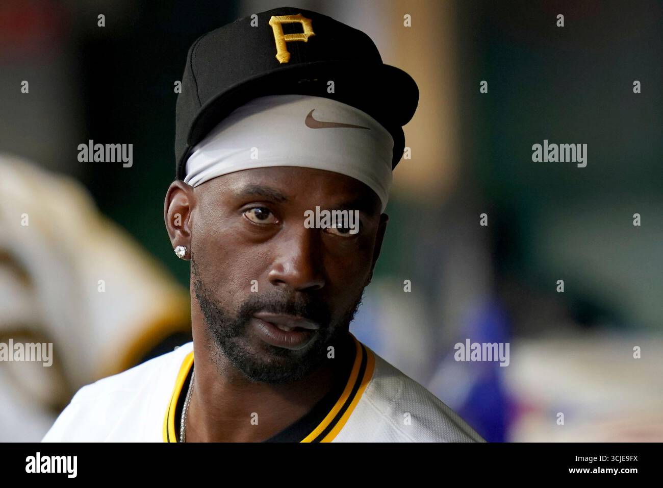 Pittsburgh Pirates' Andrew McCutchen sits in the dugout before a ...