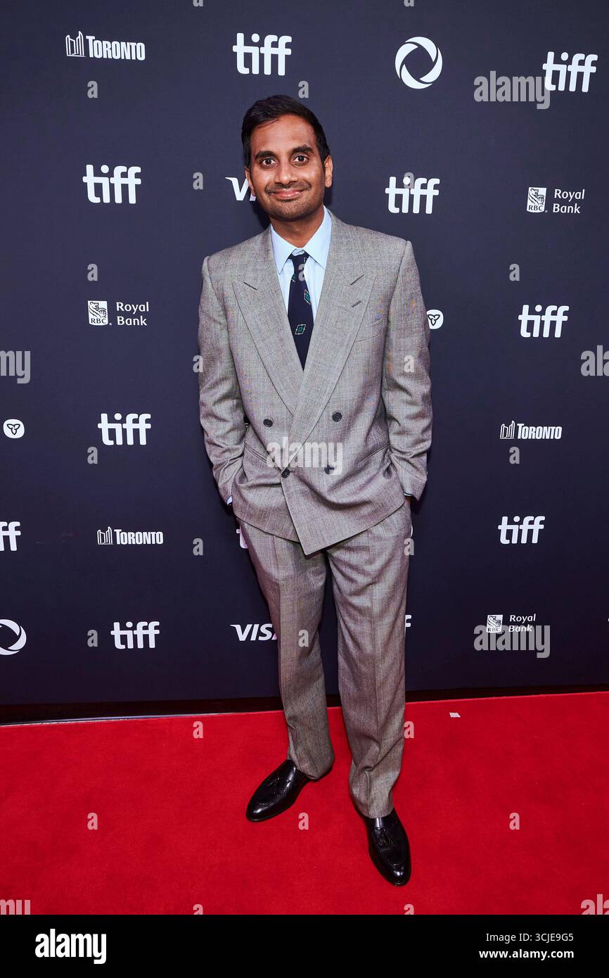 Director and actor Aziz Ansari is photographed on the red carpet for ...