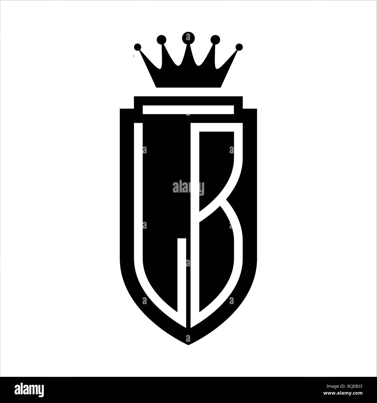 LB Vector logo initials shield with royal crown minimalist, elegant ...