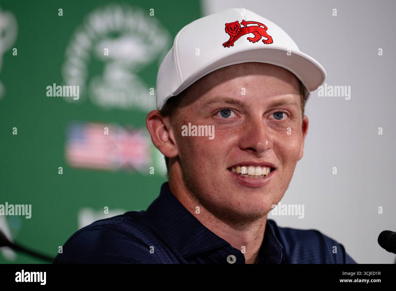 The Great Britain and Ireland team's Niall Shiels Donegan speaks during ...