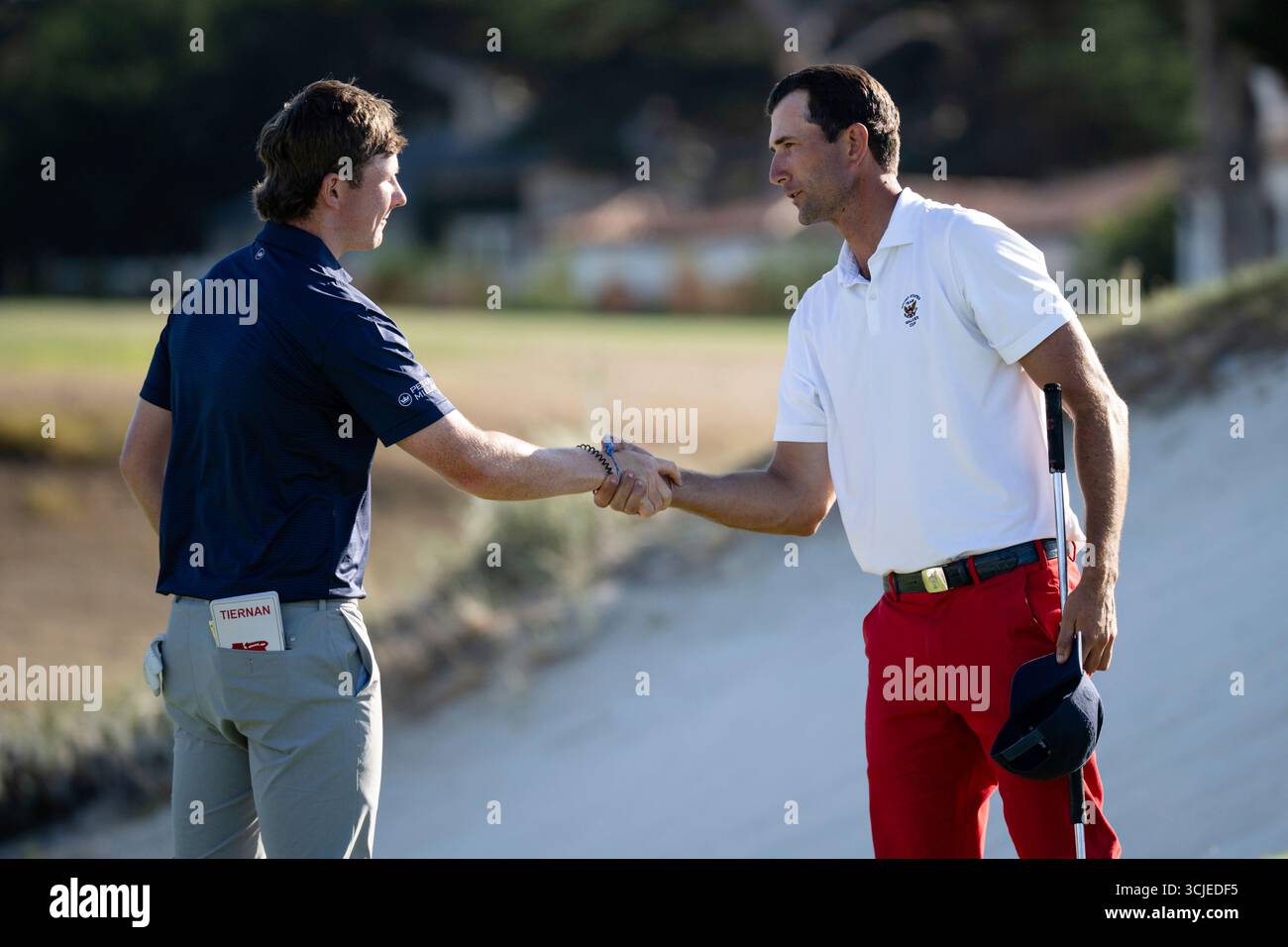 The USA team's Stewart Hagestad, rights, shakes hands with the Great ...
