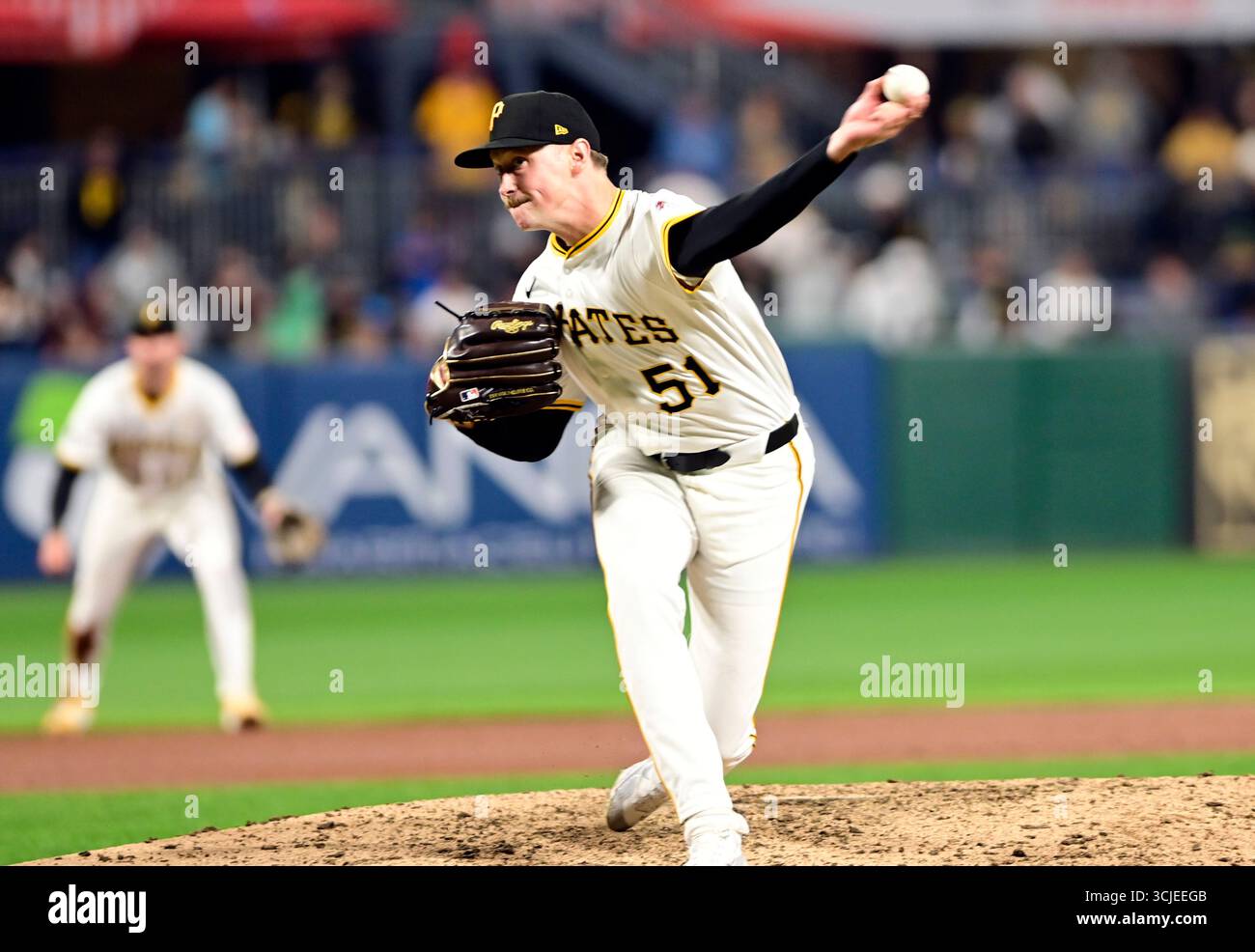 Pittsburgh Pirates pitcher Evan Sisk (51) throws in the ninth inning of ...