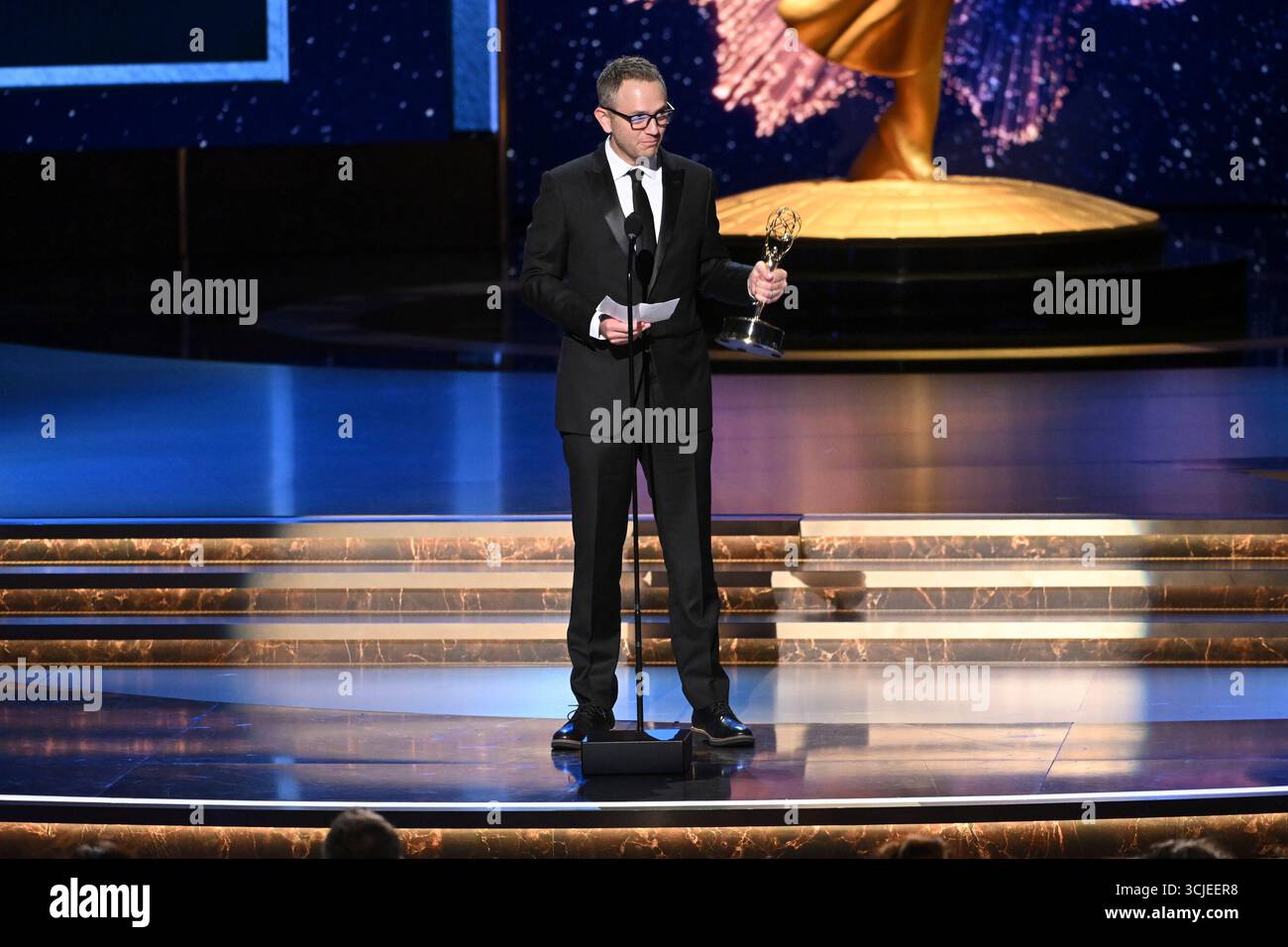 EXCLUSIVE - Gabe Hilfer accepts the Outstanding Music Supervision Emmy ...