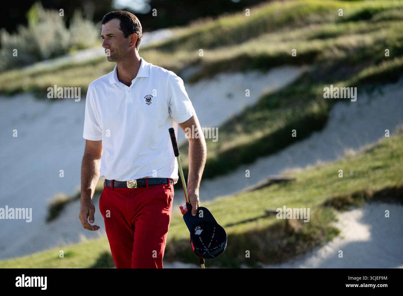 The USA team's Stewart Hagestad looks on after winning his round during ...